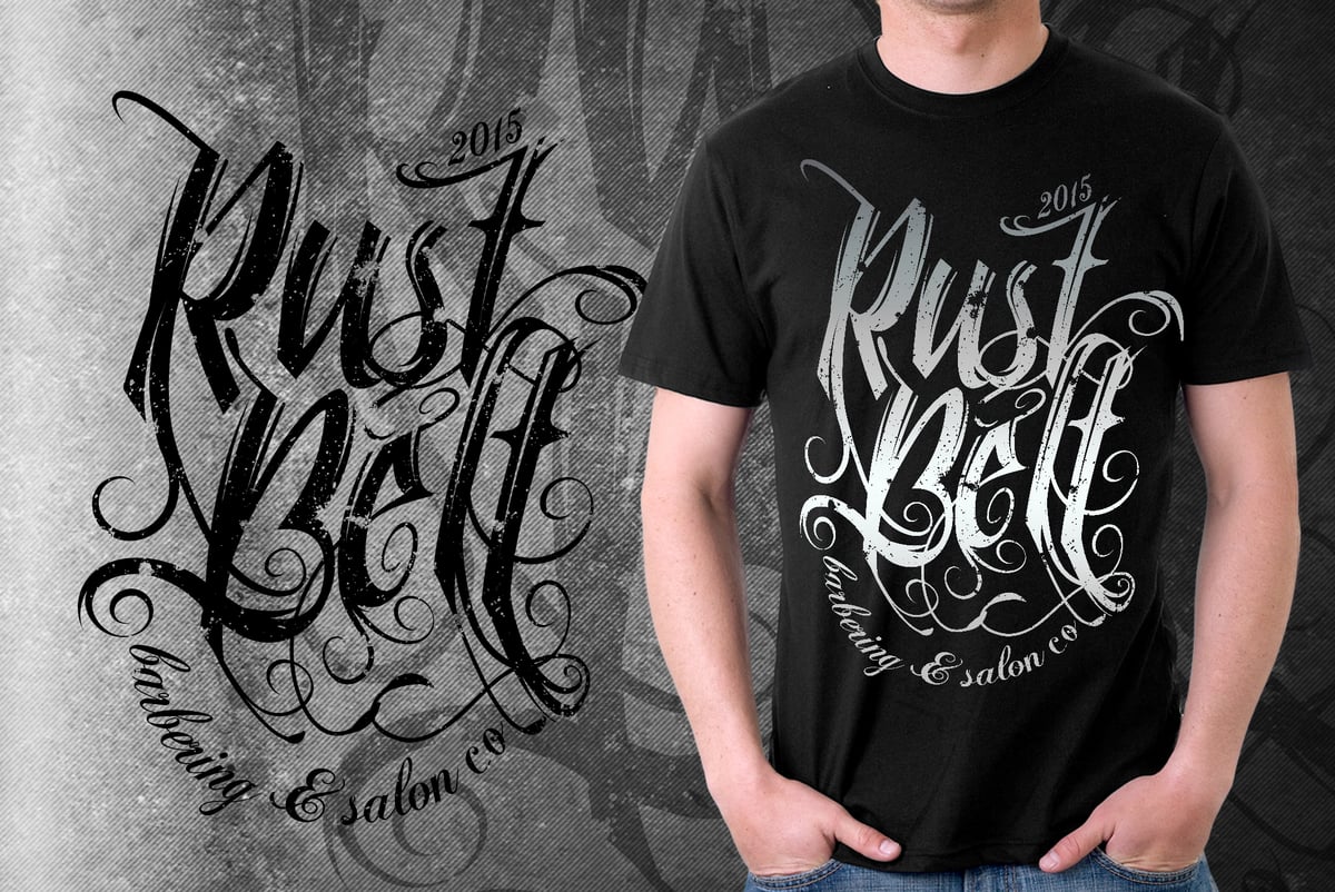 Rust Belt Barbering — Rust Belt Script Design - Black