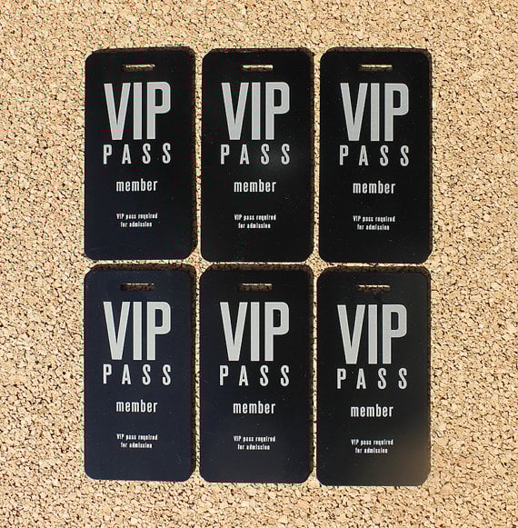 Black Laser Engraved VIP Passes (6pc) / Nanogram