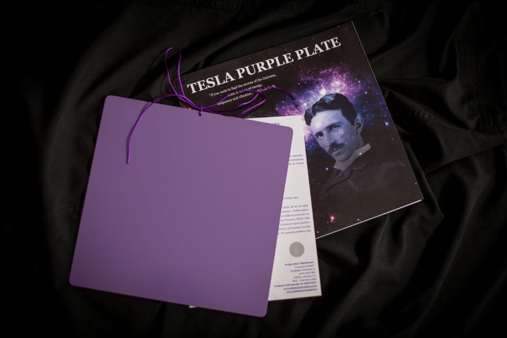 Large Tesla Purple Plate / Nikola Tesla Purple Plate