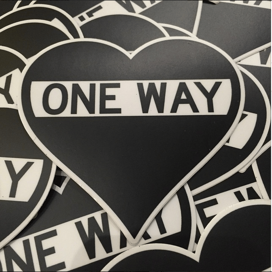 One Way Heart Sticker | Scott Froschauer Art Store
