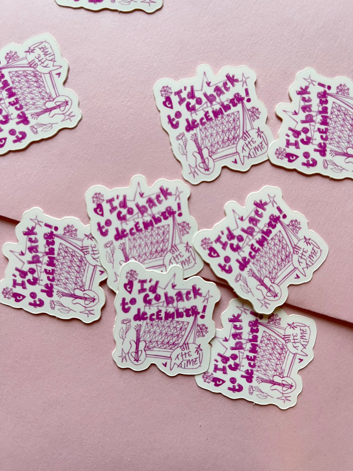 back to december - taylor sticker | luludrawww