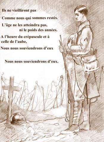 'For the Fallen' by Laurence Binyon ( French text ...