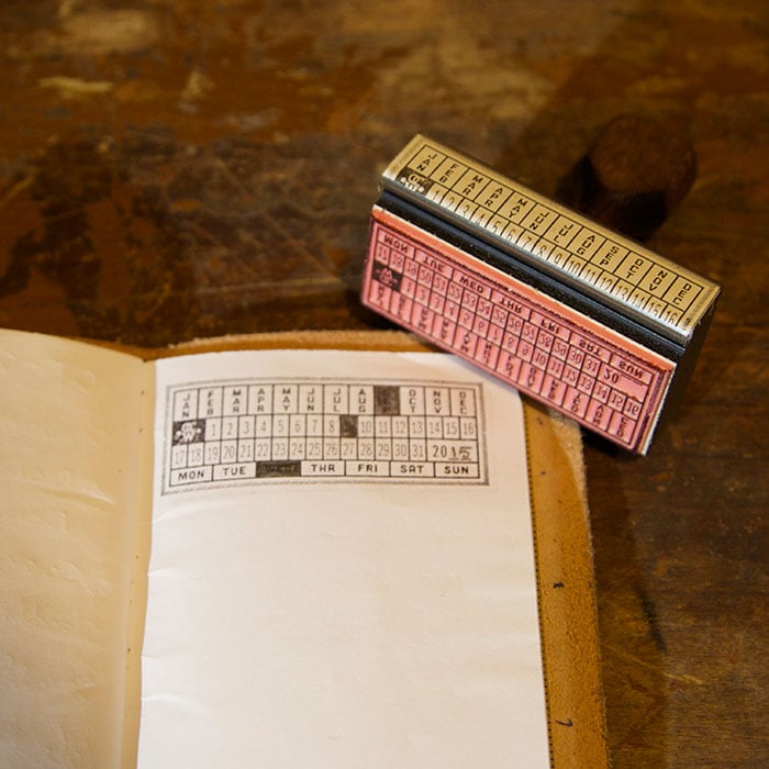 Notebook Journaling Date Stamp / Old Church Works - Leather Notebook ...