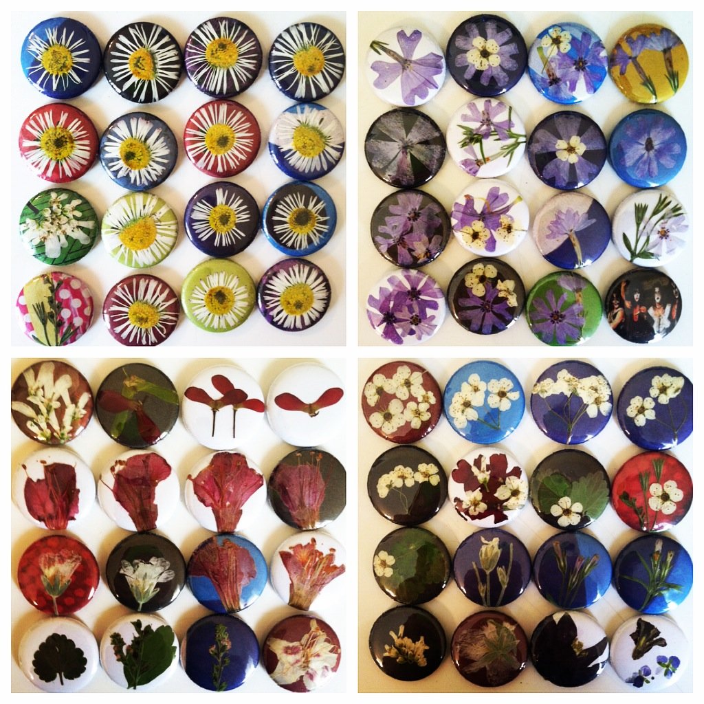 Flower Buttons — Flowers, Leaves + Stems Buttons