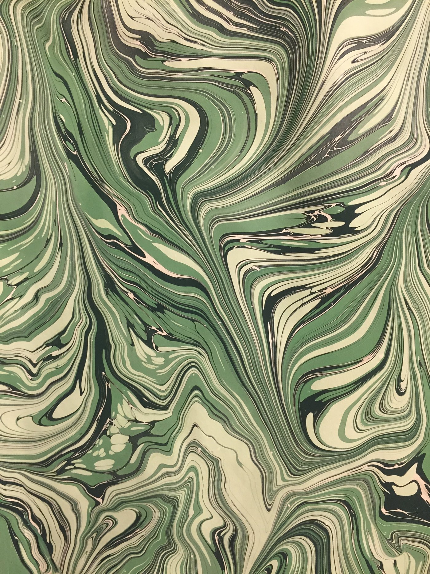 Marbled paper #75 'Malachite' Marbled paper design (buttermilk version ...