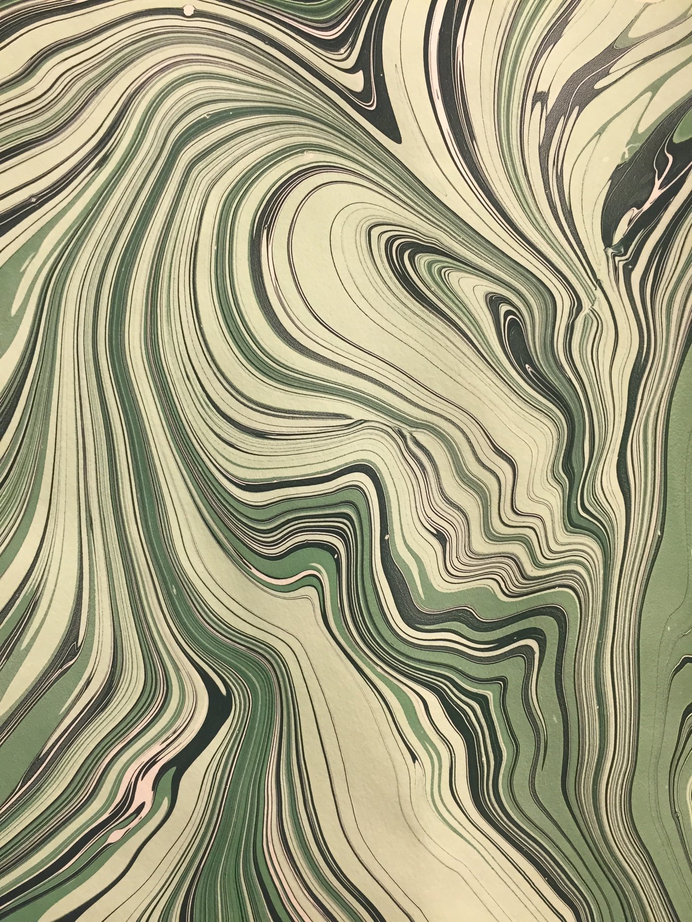 Marbled paper #75 'Malachite' Marbled paper design (buttermilk version ...
