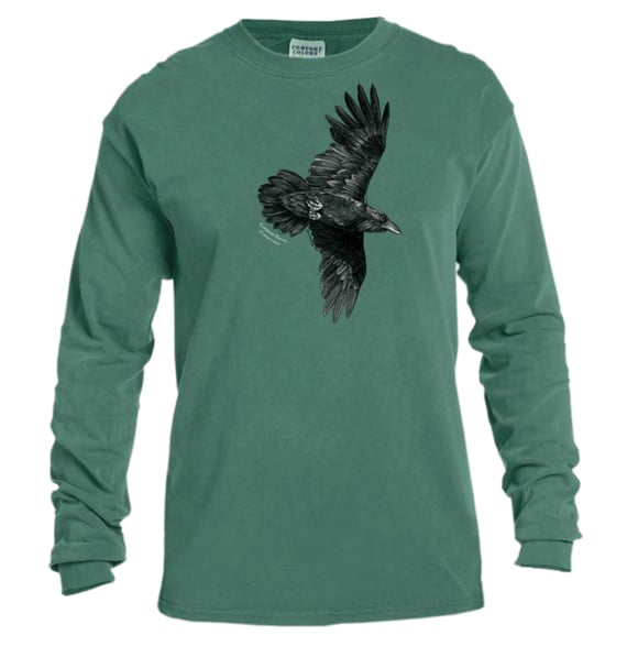 Raven dyed longsleeve t-shirt / Coyote Graphics