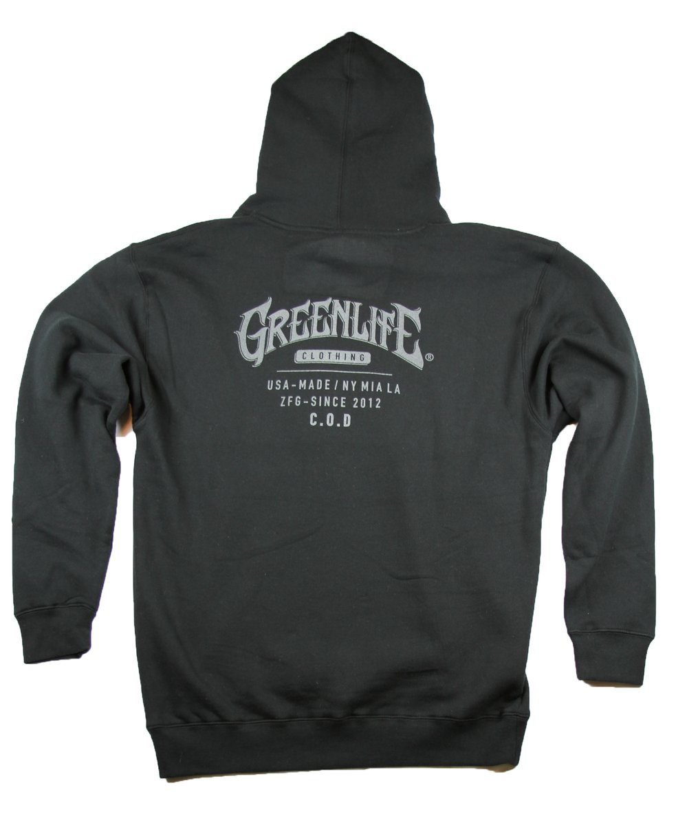 The COD Hoodie in Black ( 3M Reflective ink ) | Green Life Clothing