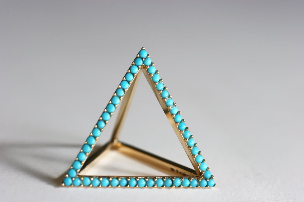 Turquoise Pyramid Ring | PerezBitan