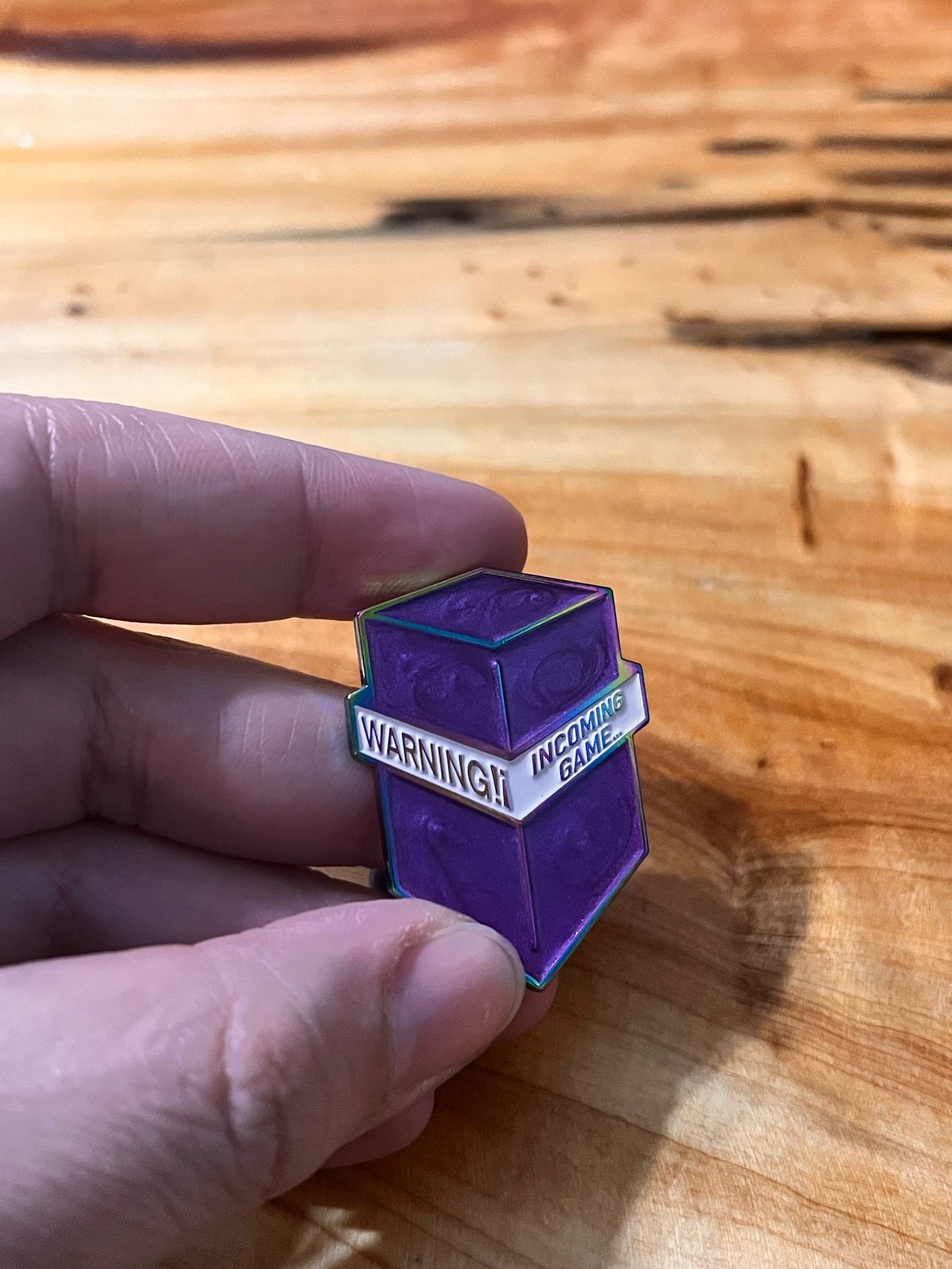 Warning! Incoming Game - 1.5 inch LIMITED RUN | HazelGeek