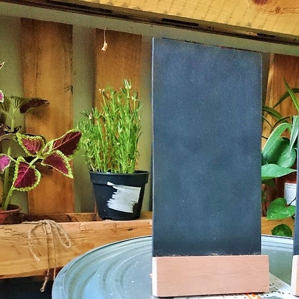 Medium Slanting Chalkboard with Solid Wood Base | Chalk'let