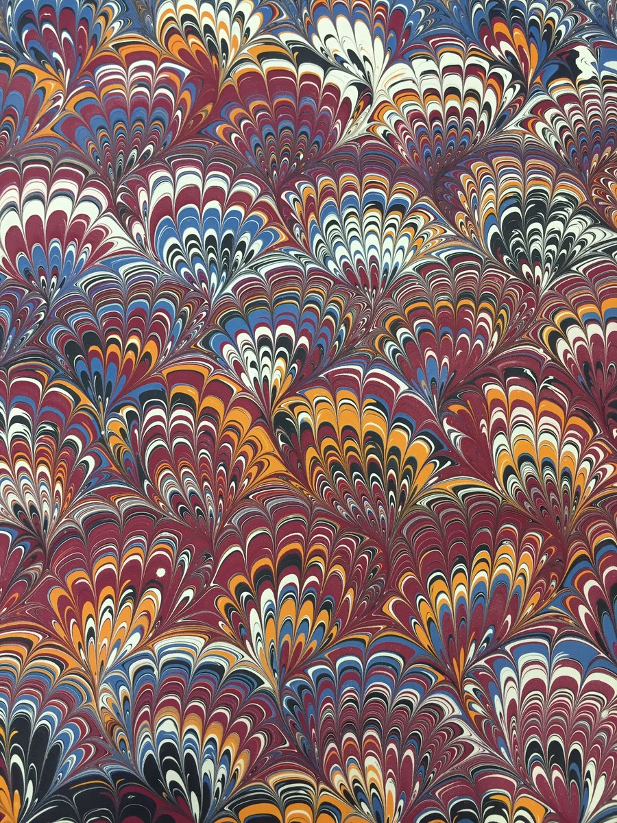 Marbled Paper #4 Peacock Marbled Paper | Jemma Lewis Marbling and Design