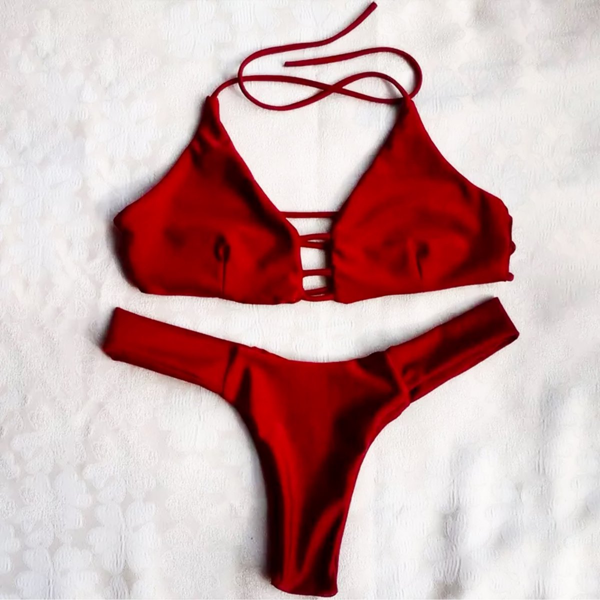 Red velvet bikini / Out from under swimwear