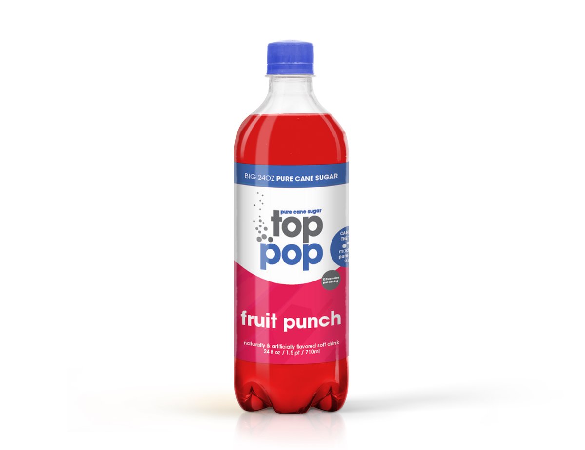 Top Pop "Can't Top The Taste!" — FRUIT PUNCH - PURE CANE 24 OUNCE