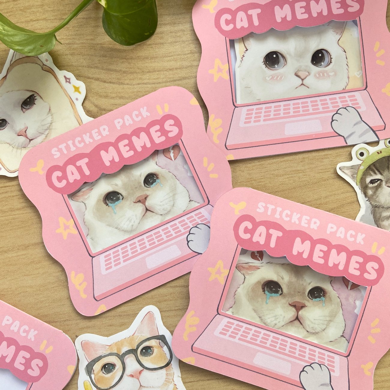 Cat memes | Sticker pack | The Funky Cake Art