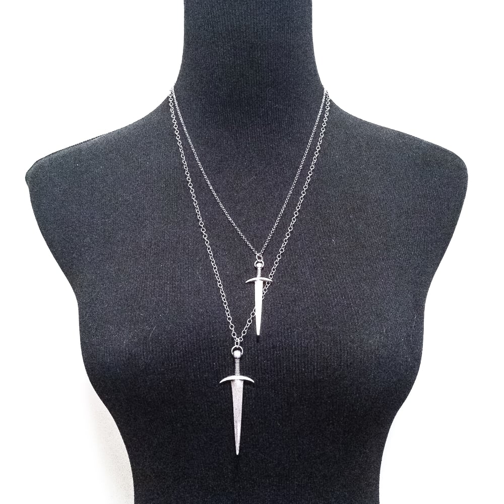 Sword necklace in sterling silver, two sizes | Arcana Obscura