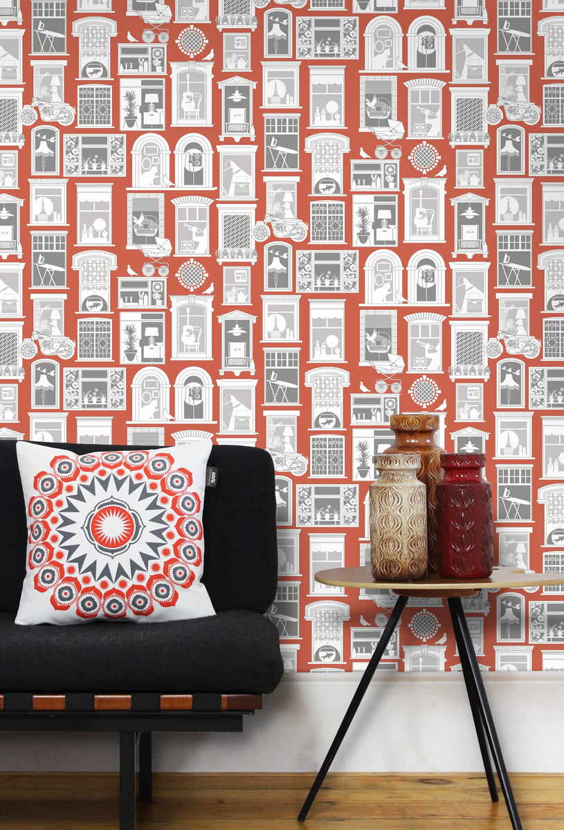 One Day Wallpaper - Harvest Orange | Mini Moderns