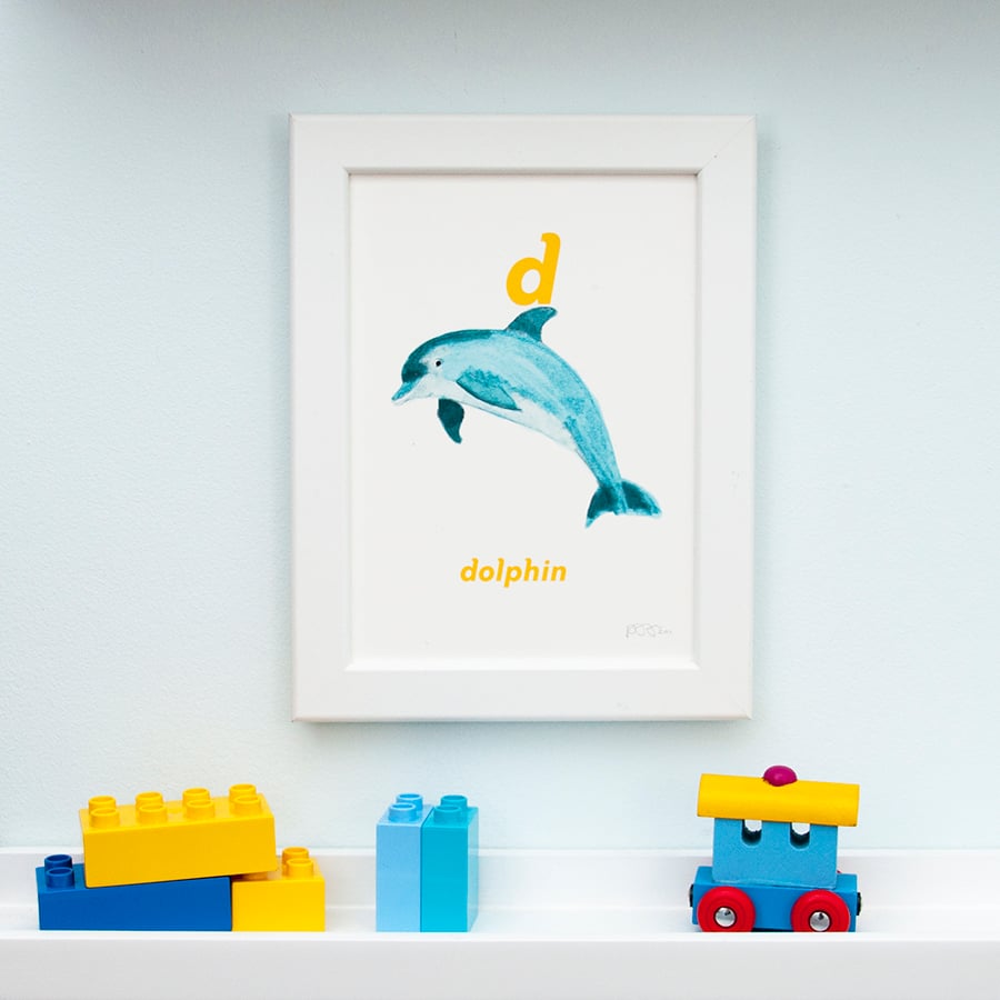 D - Dolphin Letter Print | eïghtbear