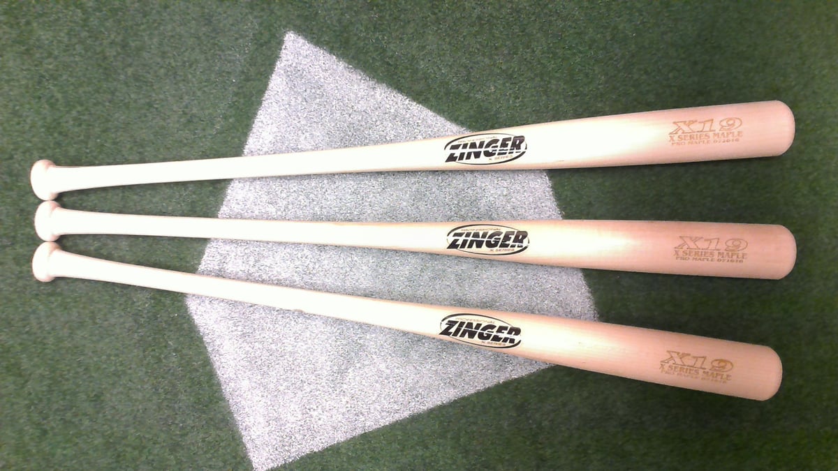X19 - 3 Bat Pack - All Natural Pro Maple w/ Ink Dot | Zinger Bat Company