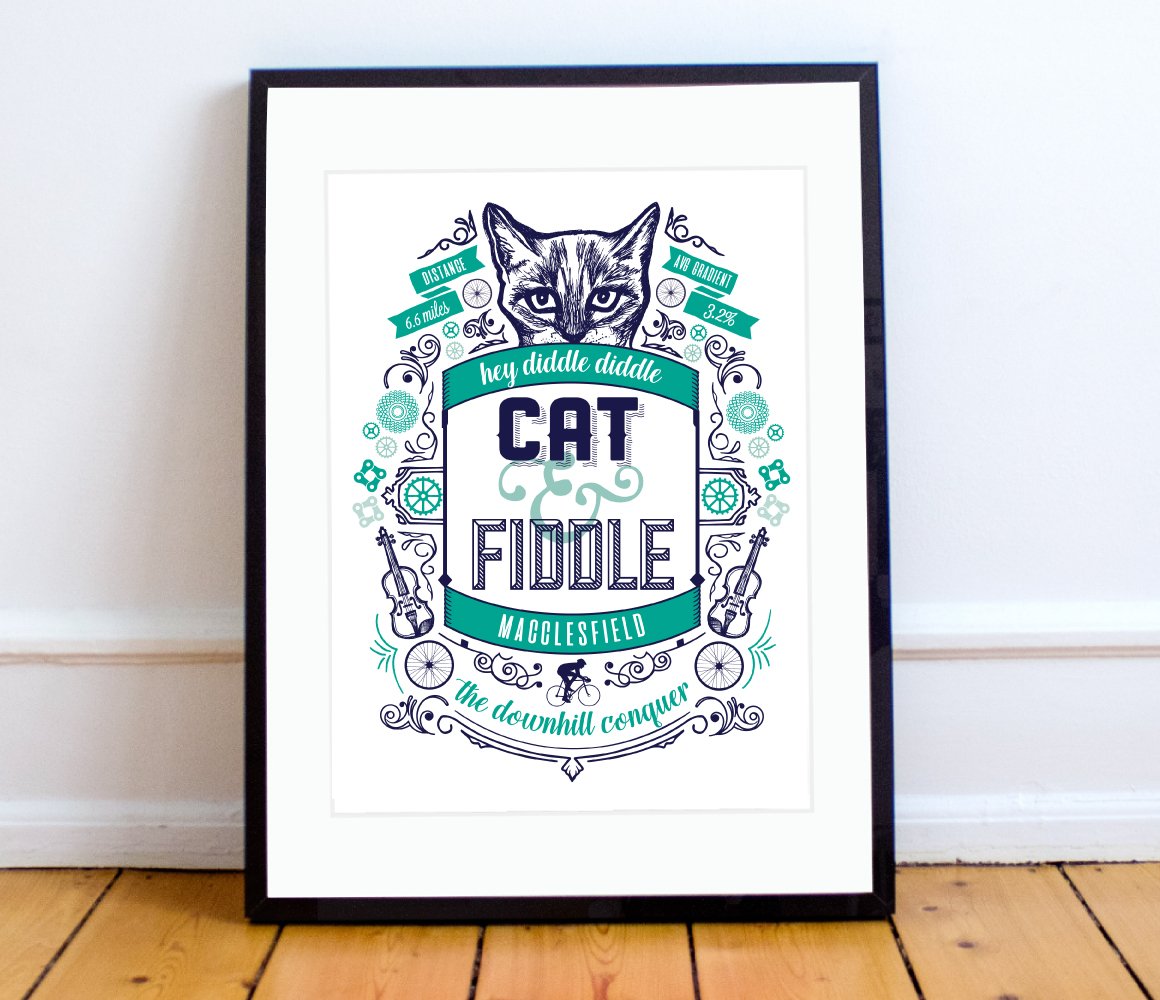 Cat & Fiddle print - A4 or A3 | Pedalare shop