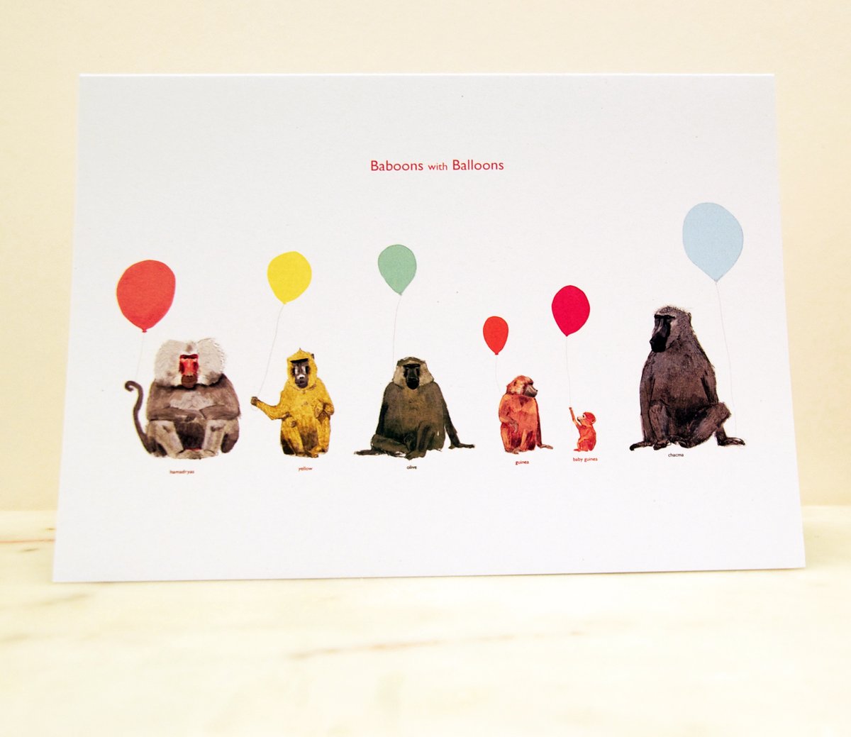 Baboons with Balloons Card | eïghtbear