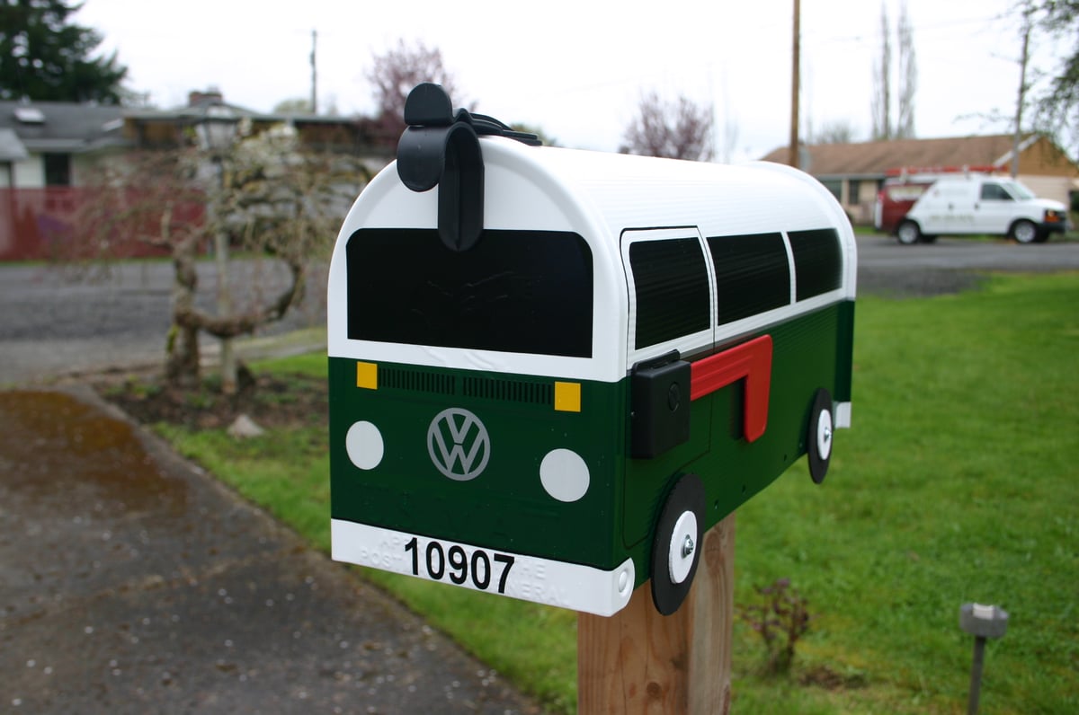 Hunter Green Two Tone Bay Window Volkswagen Bus Mailbox by TheBusBox ...