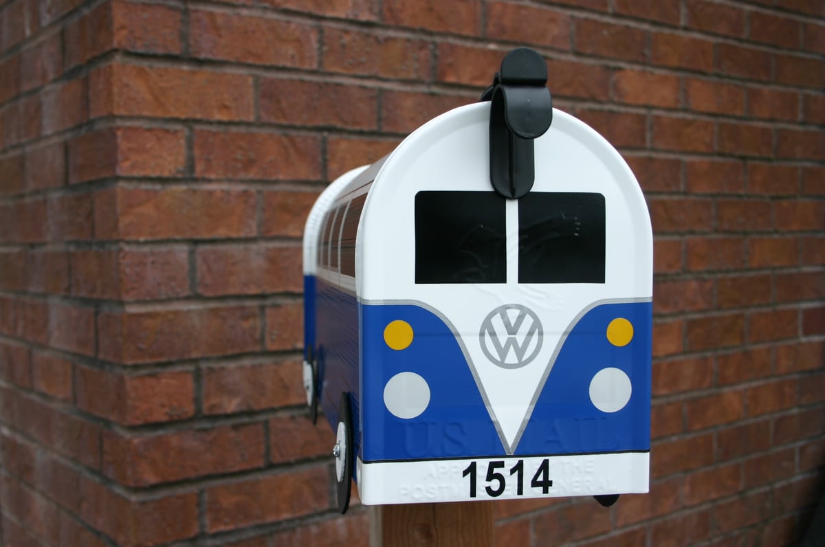 Deep Blue 11 Window Volkswagen Bus Mailbox by TheBusBox - Choose your ...