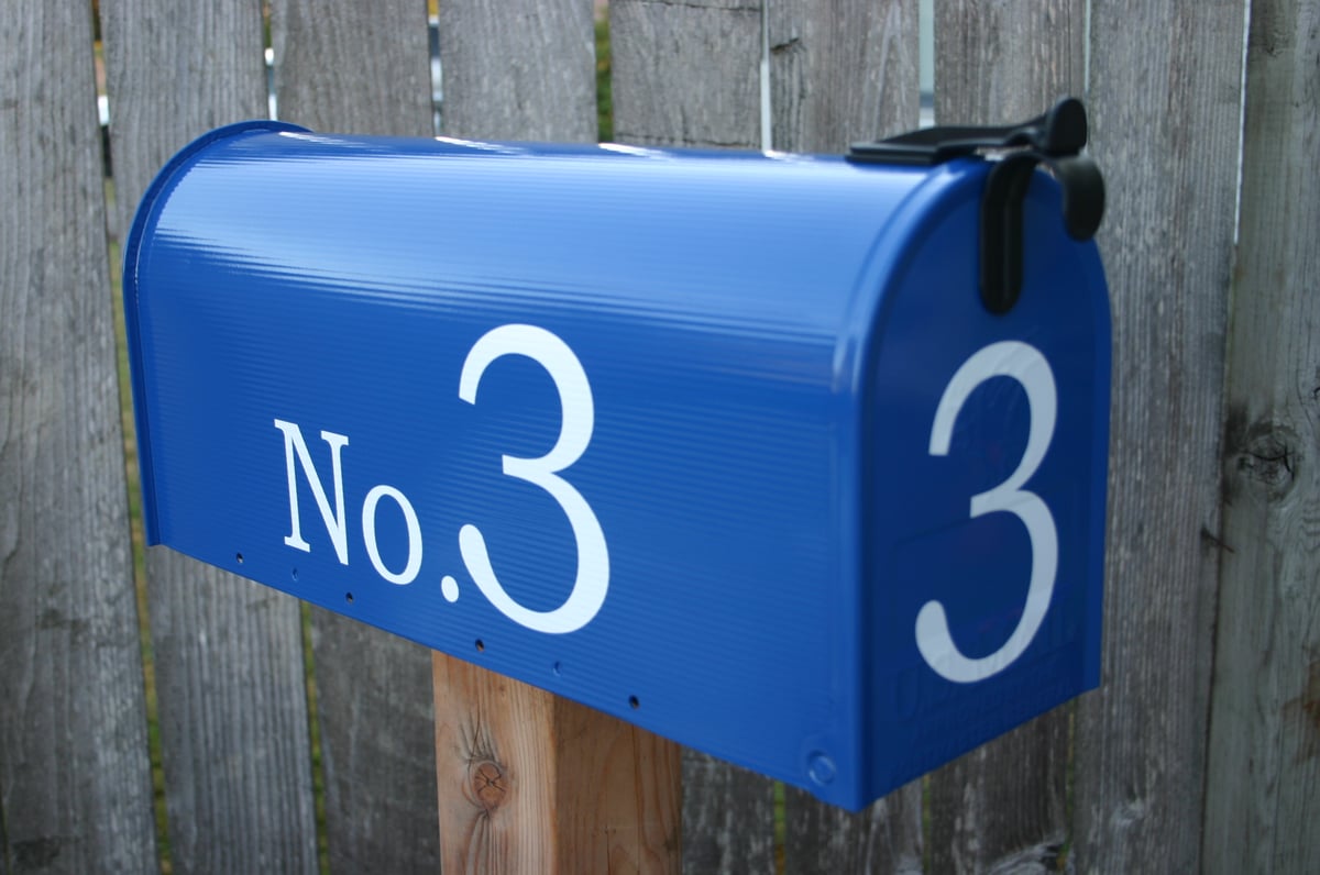 Deep Blue Painted Mailbox by TheBusBox - Choose your color Birthday ...