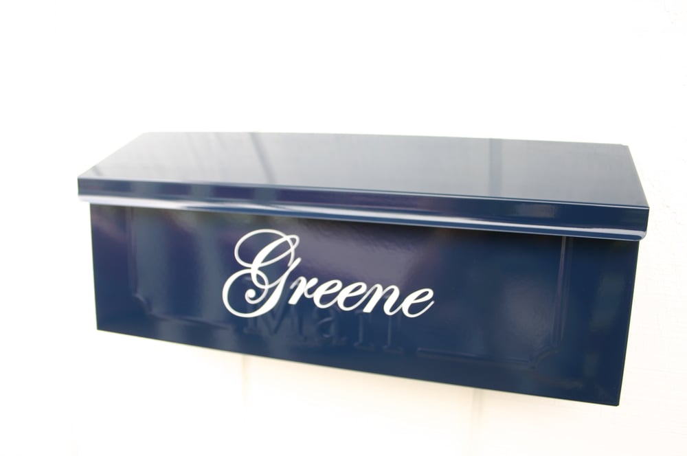 Navy Blue Painted Mailbox by TheBusBox - Choose your color Wall Mounted ...