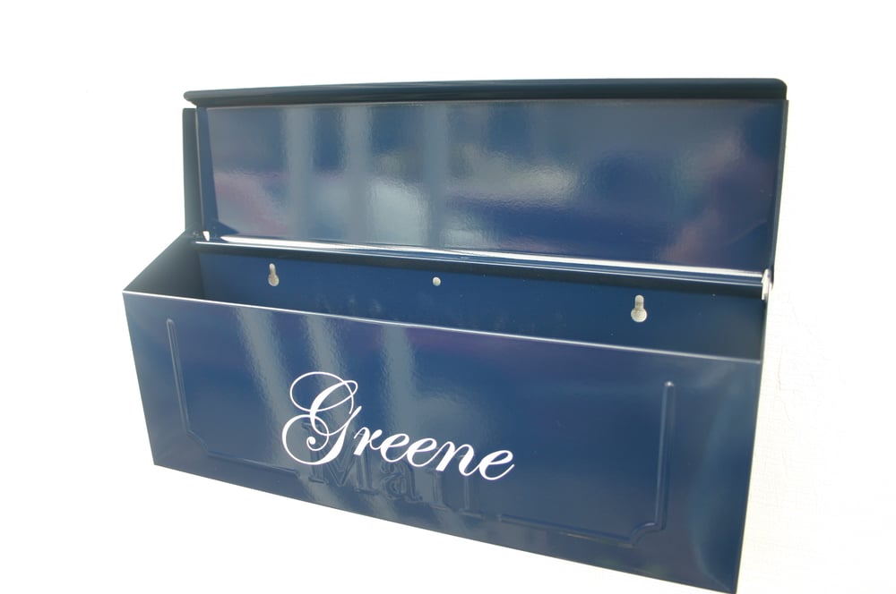 Navy Blue Painted Mailbox by TheBusBox - Choose your color Wall Mounted ...