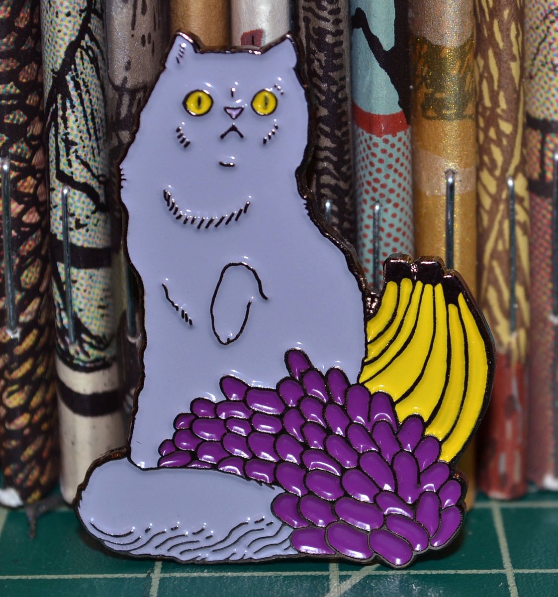 Touch of Class: "Grape Cat with Grapes, etc." Lapel Pin | Landland