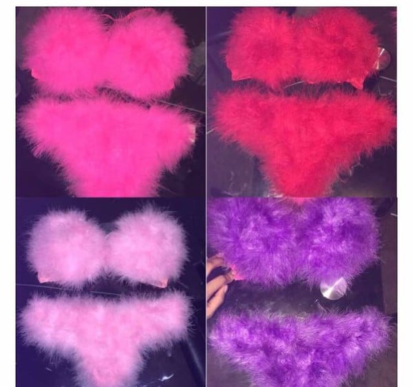 Fur Bra & Panty SET / beautybabe1203