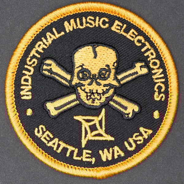 INDUSTRIAL MUSIC ELECTRONICS — Industrial Music Electronics logo patch