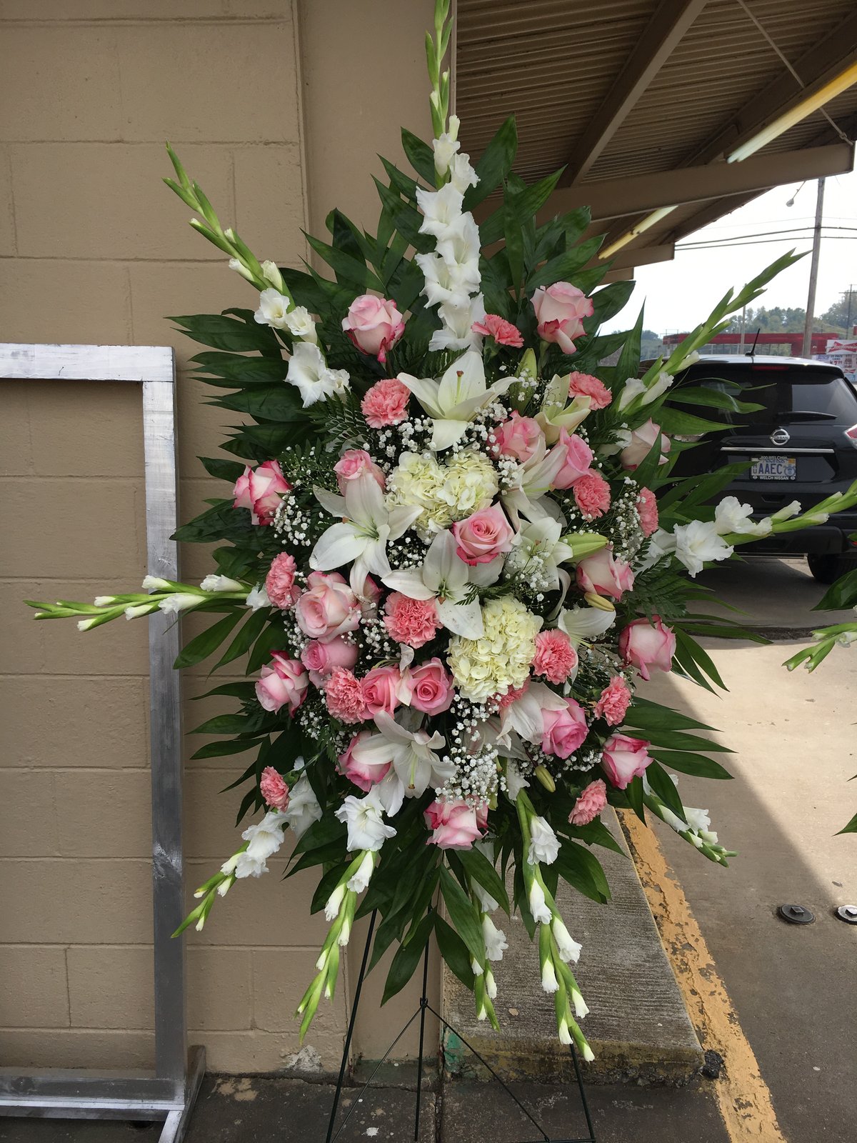 Fresh and Silk Standing Sprays / Wow! Wallace Flowers and Gifts