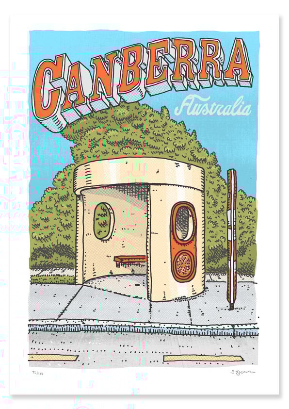 Classic Bus stop Limited Edition Digital Print | Mister Trevor Dickinson