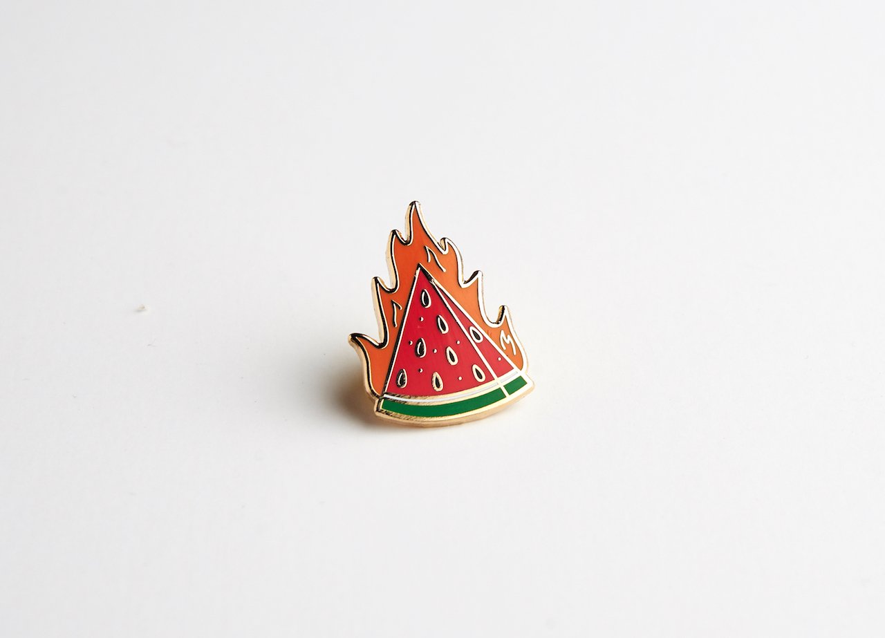 Fire Melon pin (hard enamel) / Tired Eyes
