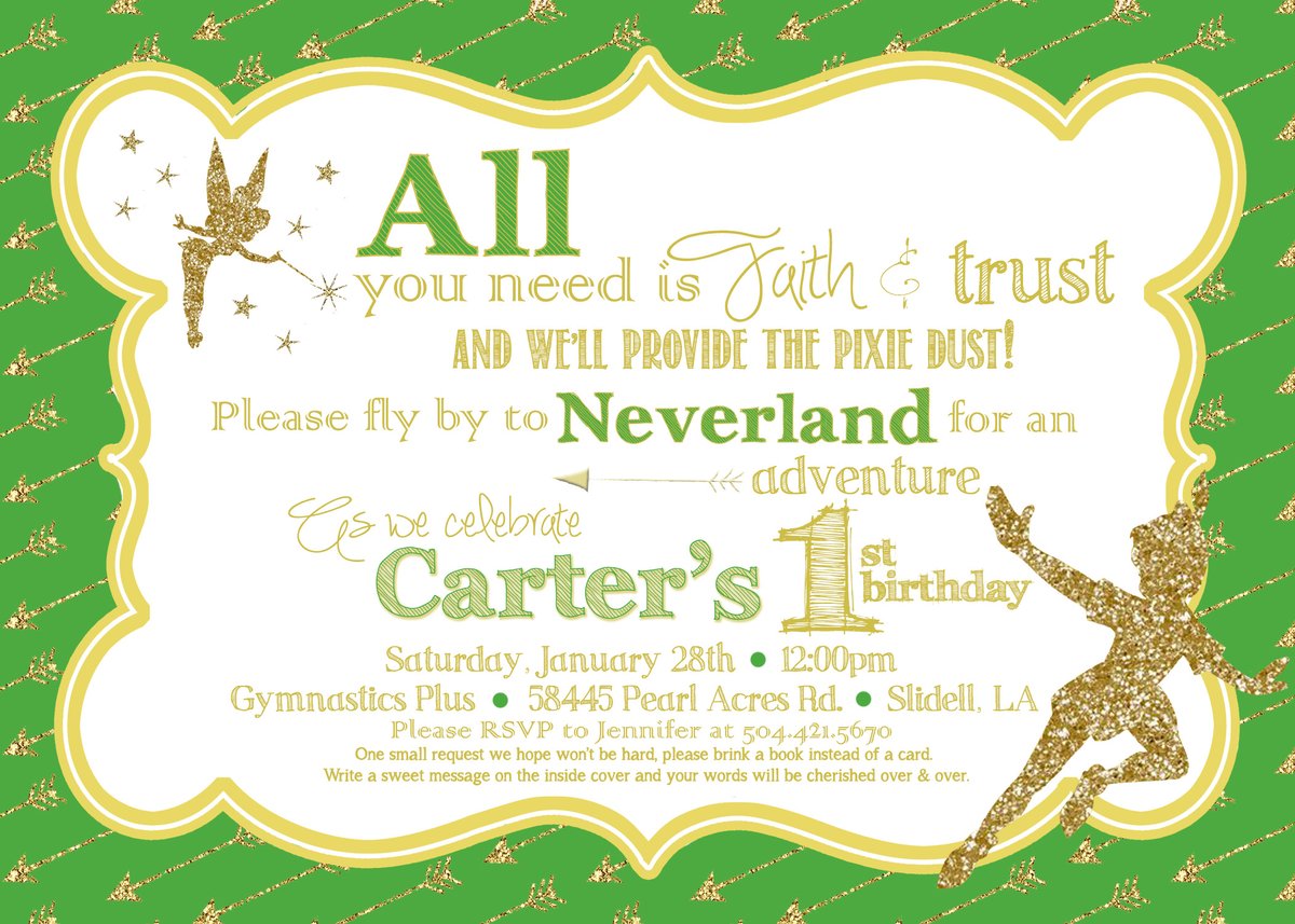 Peter Pan Birthday Party Invitation Wording