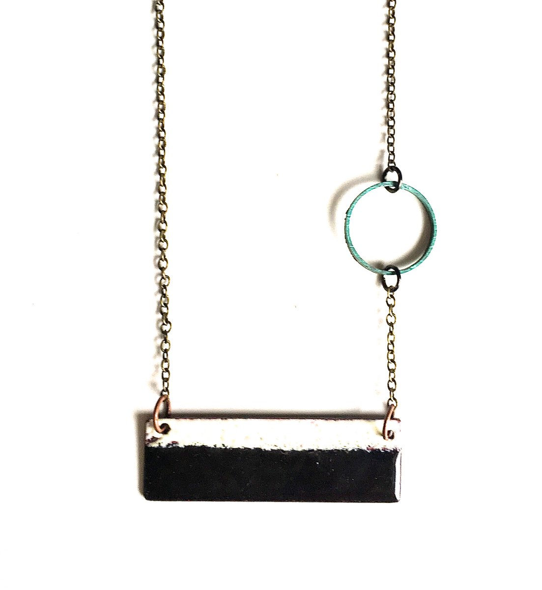 Black and White Enamel Reversible Necklace / CourtneyFischer