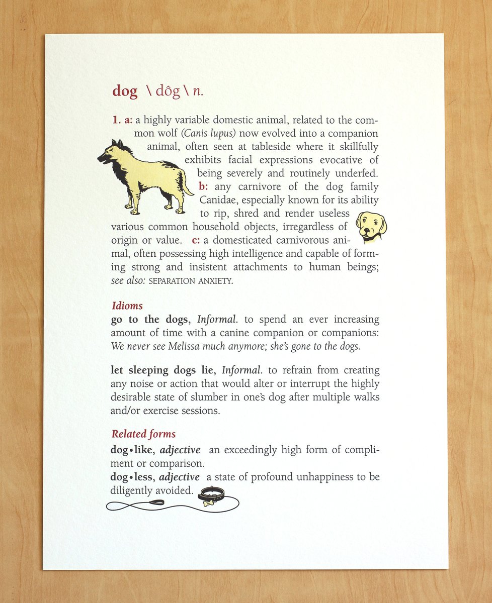 DOG: DEFINITION Print | Fickle Hill Letterpress