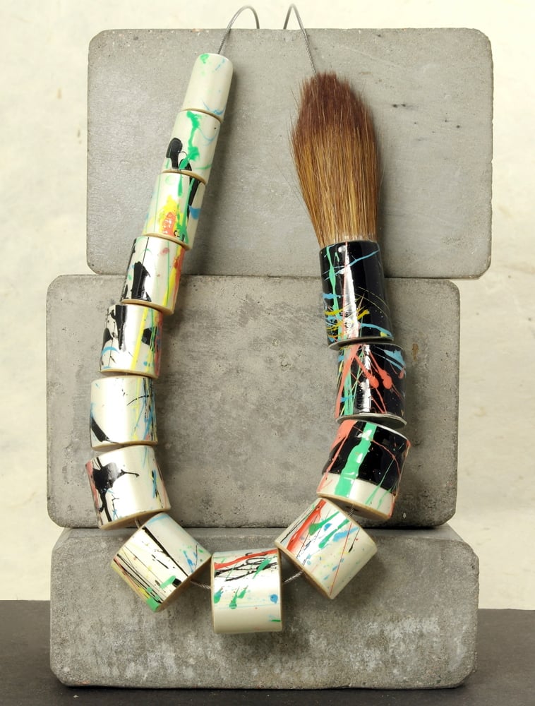 chunky upcycled paintbrush necklace | zincwhite