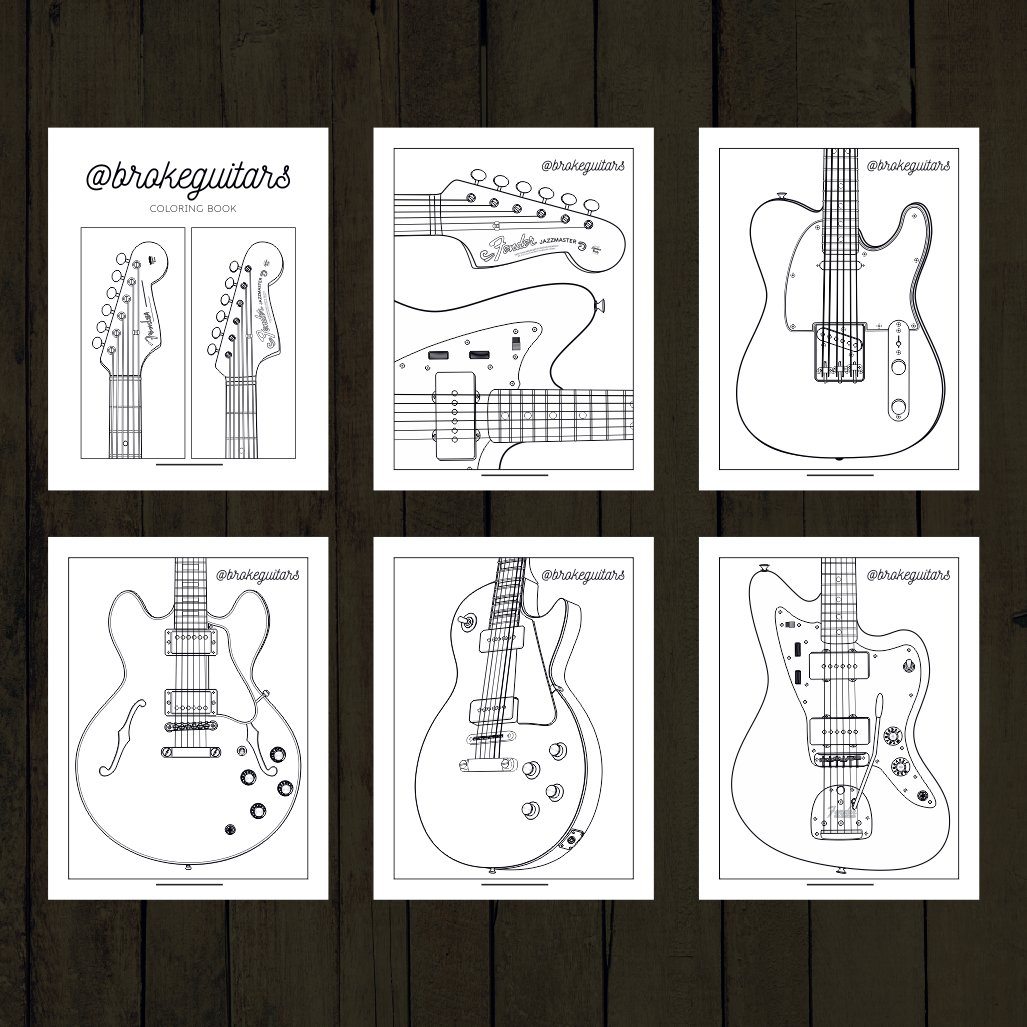 electric guitar coloring book