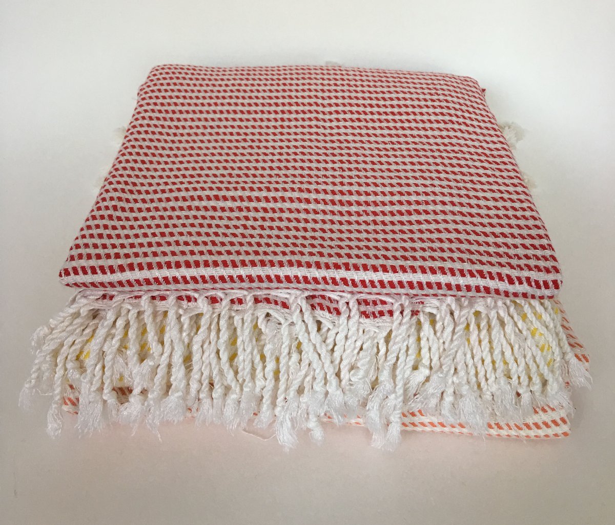 Turkish Cotton/Bamboo Throw | Red/White / Humble & Poe Marketplace