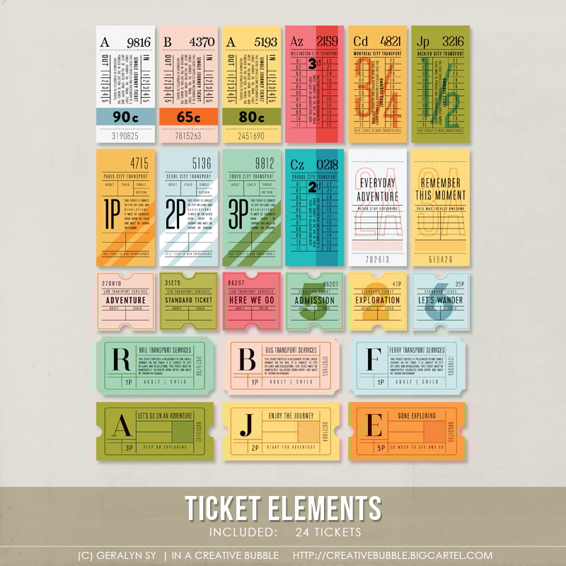 Ticket Elements (Digital) | In a Creative Bubble