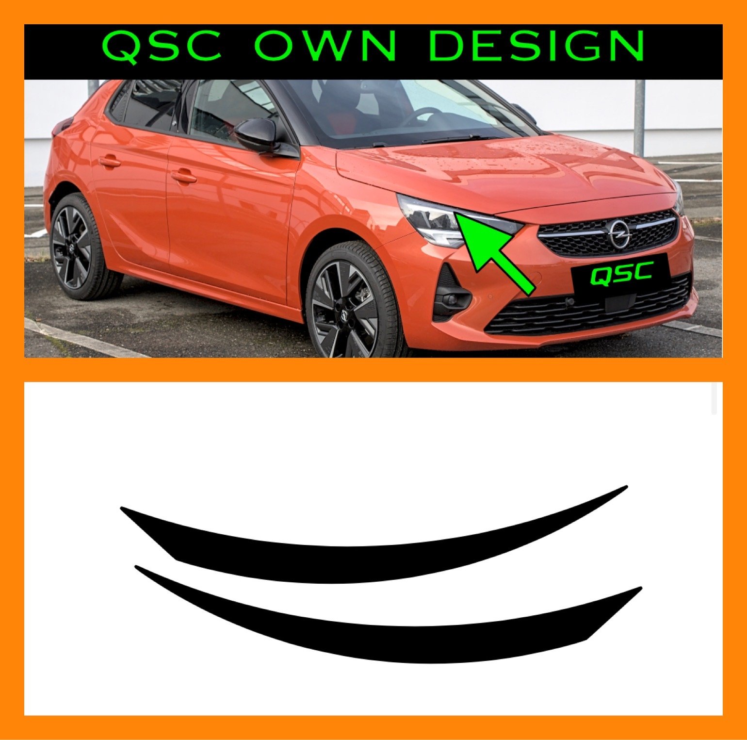 X2 Vauxhall Corsa F Eyebrow Sticker Decals | QsCustom