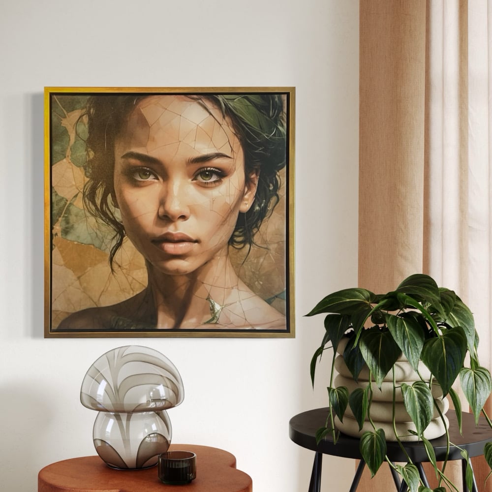 Kintsugi Nature Girl 20x20” canvas print | Sandra Wadkin Art