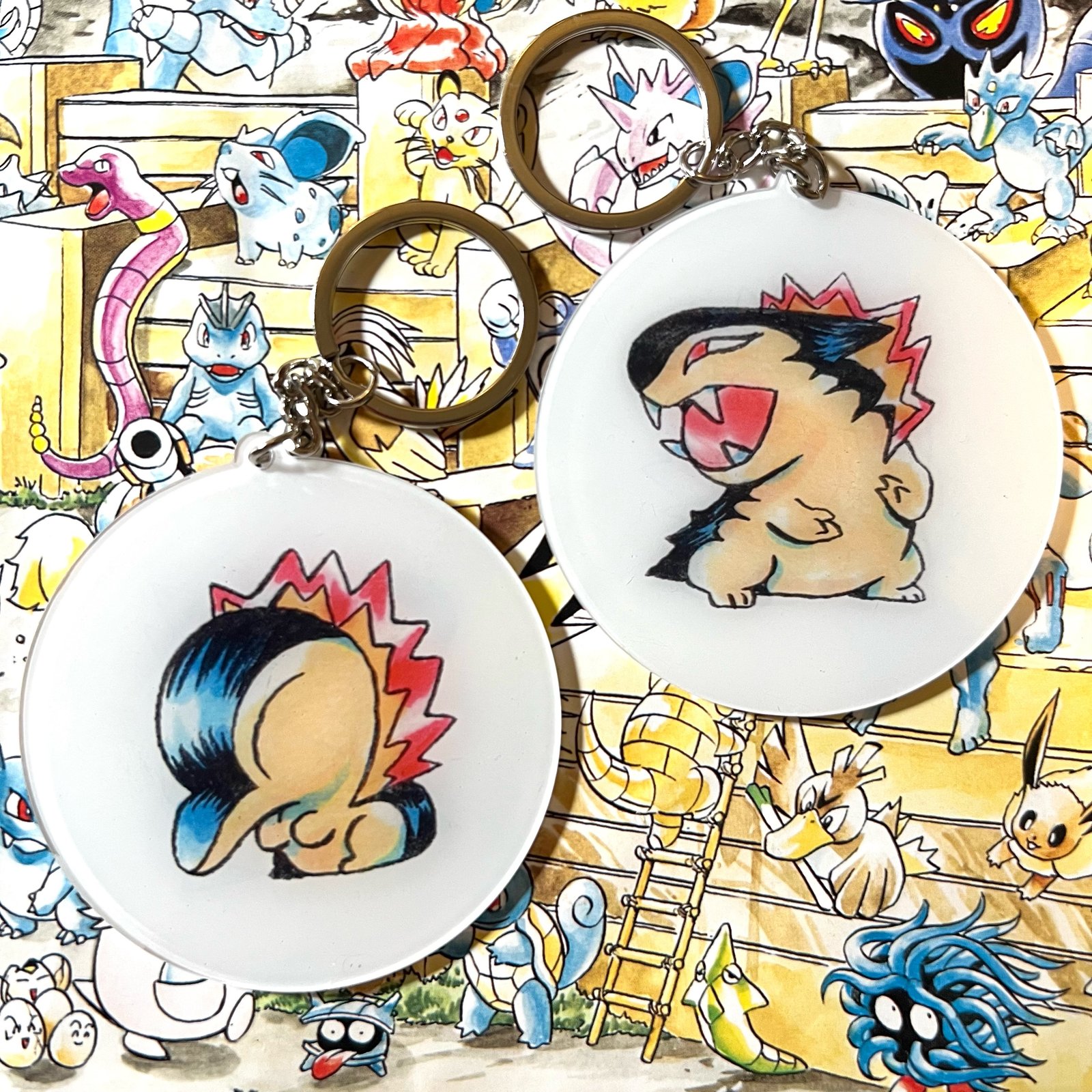 Fire Bear Flip-Charm Keychain | Dalton Doodles Online Shop