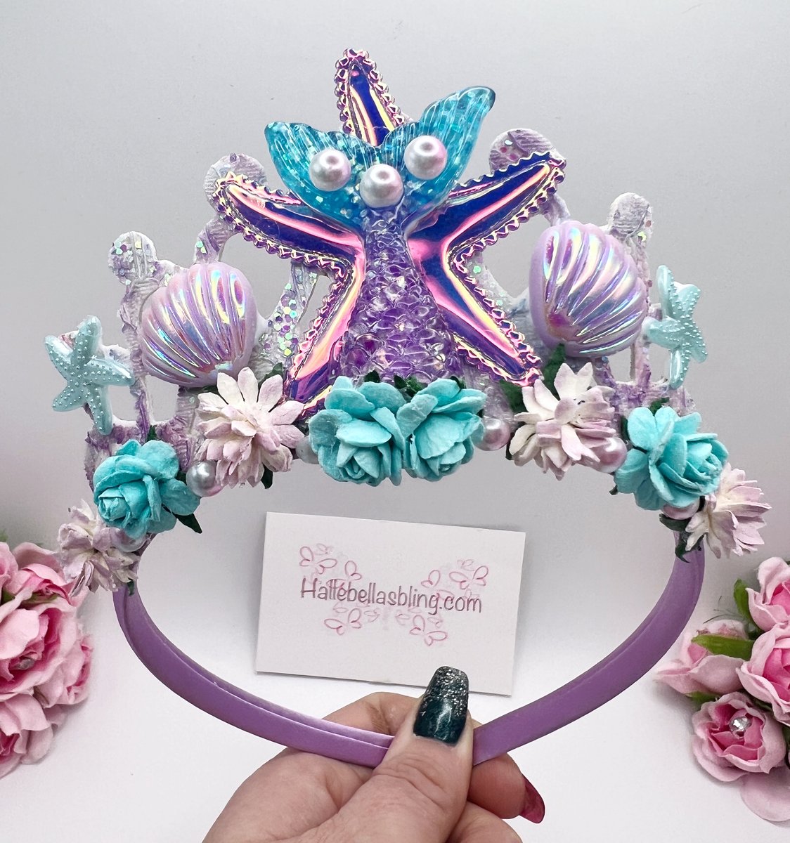 Mermaid tiara crown, party hats, birthday accessories | Halle Bella's ...