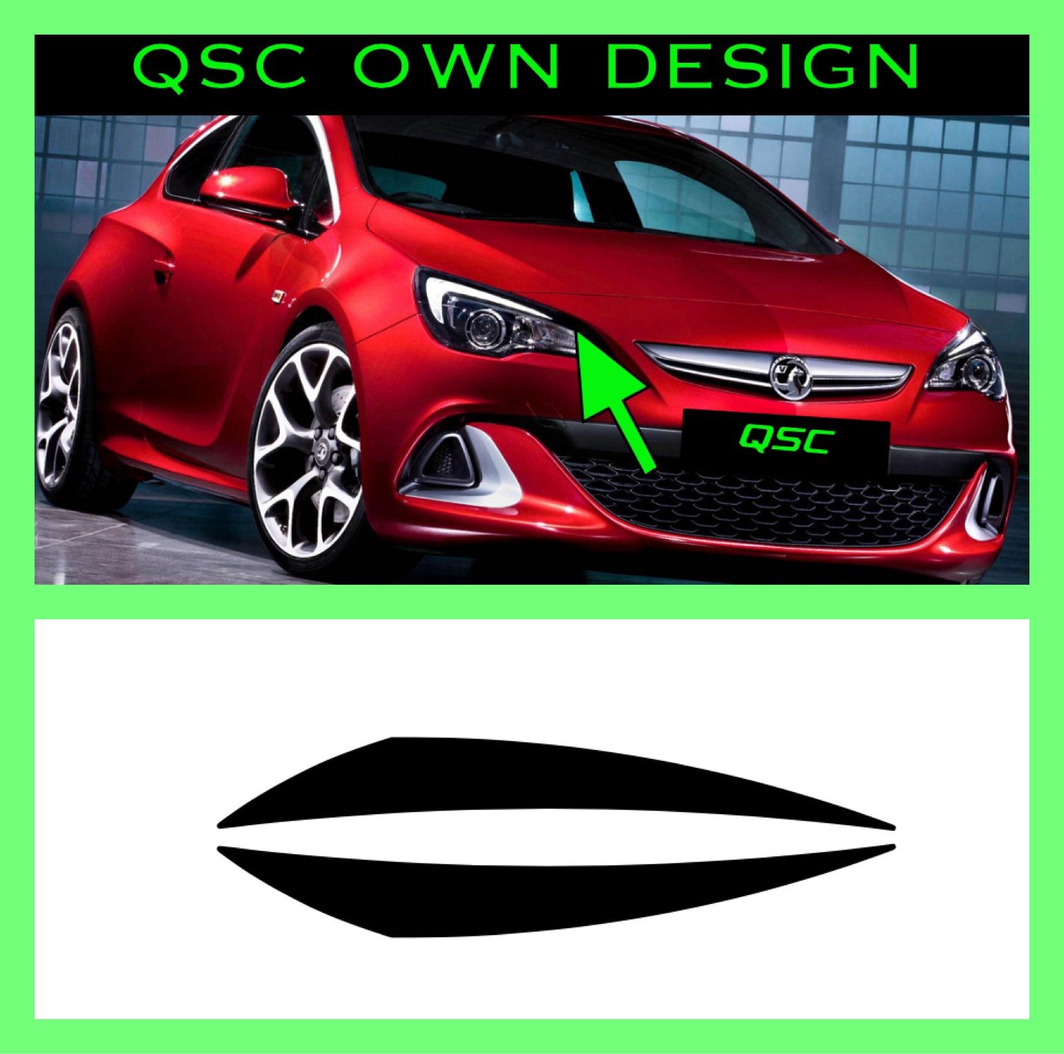 X2 Vauxhall Astra Mk6 Eyebrow Stickers | QsCustom