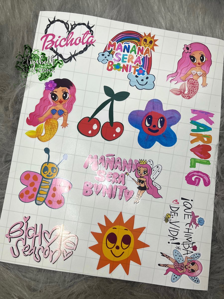 Karol G Sticker Sheet | Elizabeth Kreationz