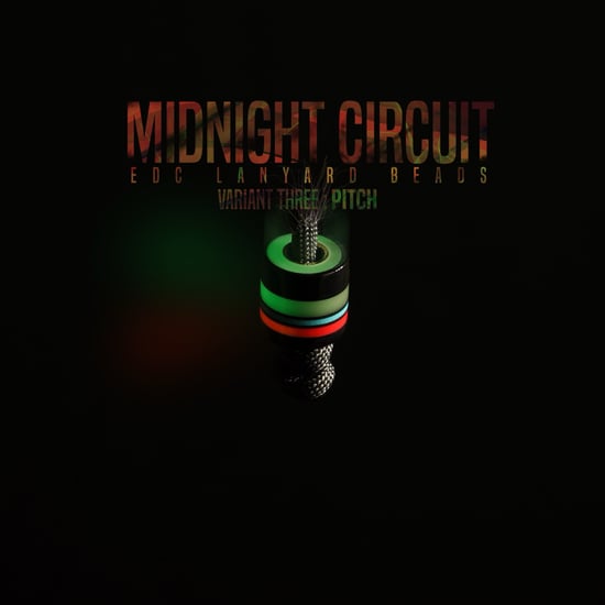 Midnight Circuit: Pitch variant EDC lanyard bead (GLOW) | Copper Wagon